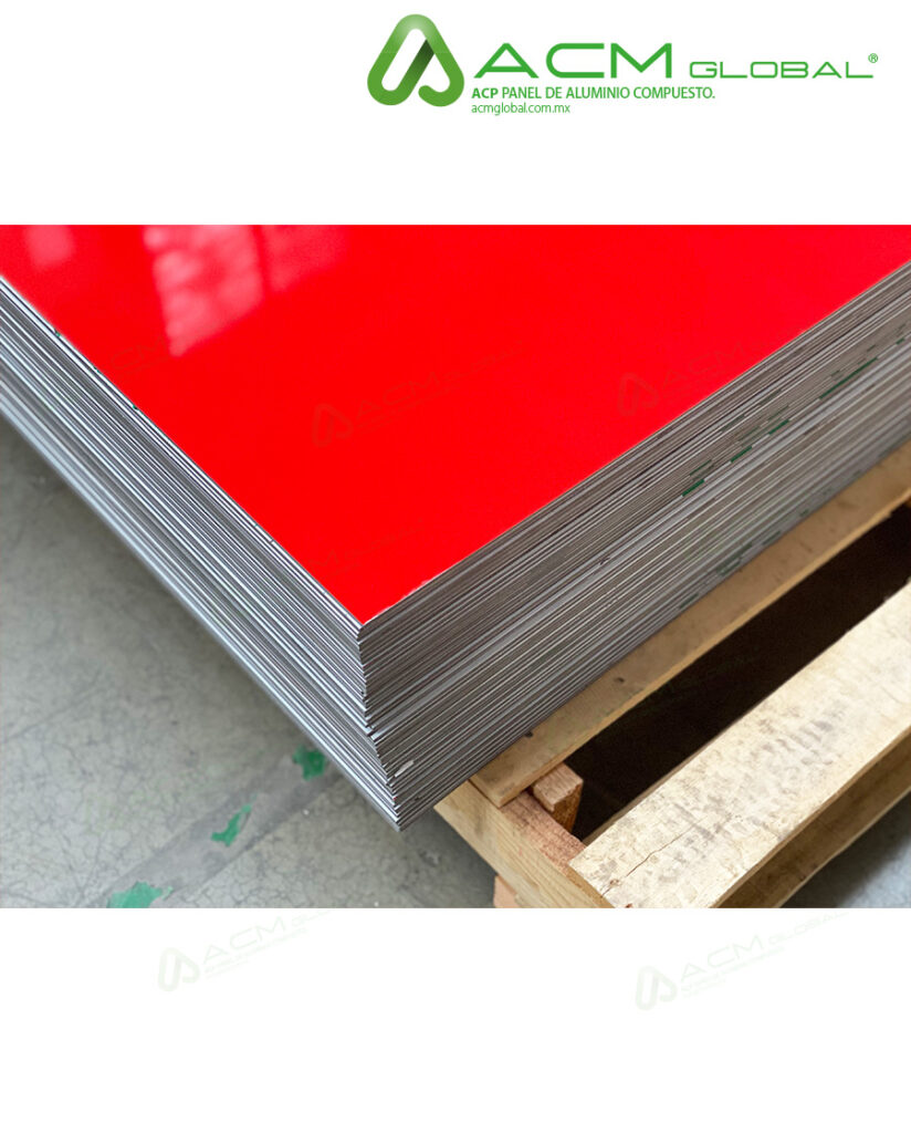 Acm-Alb634Red Panel de Aluminio Compuesto 1.25 X 2.44 Glossy Red - Rojo ...