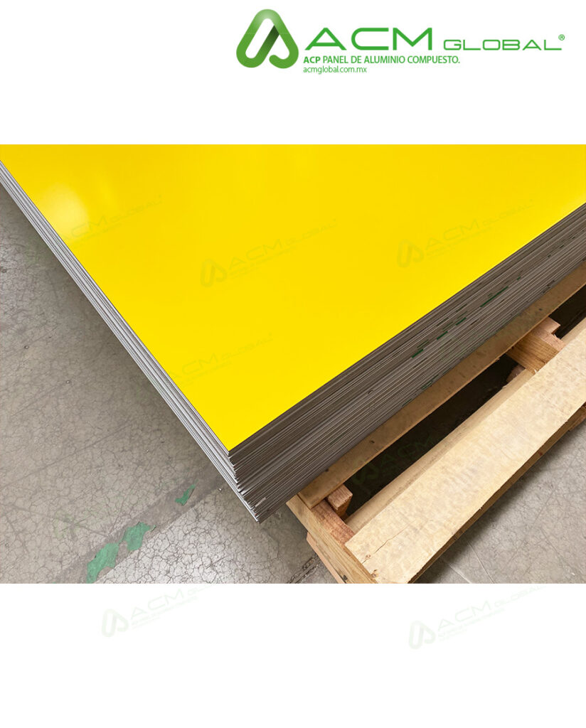 Panel de Aluminio Compuesto 1.25 X 2.44 Yellow - Amarillo Brillante ...